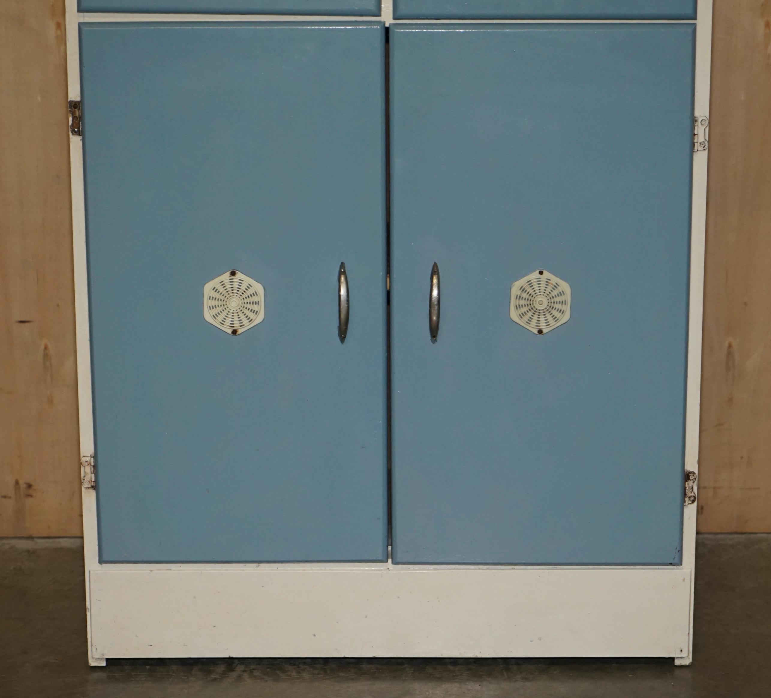 Pair of Midcentury Retro circa 1950s Duck Egg Blue Kitchen Sideboard ...