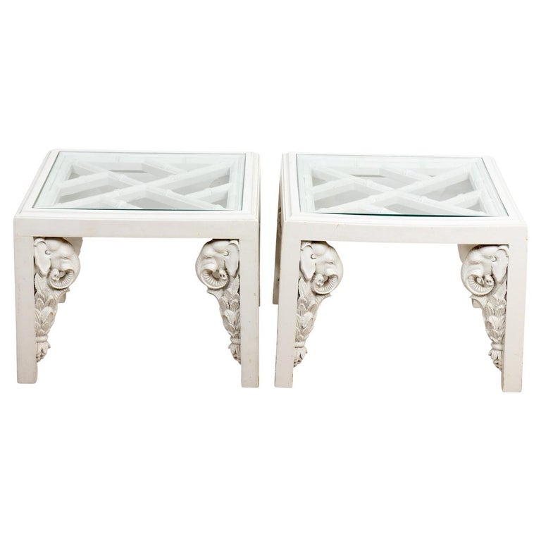 Pair of Mid-Century Side Tables with Elephant Motive For Sale at 1stDibs