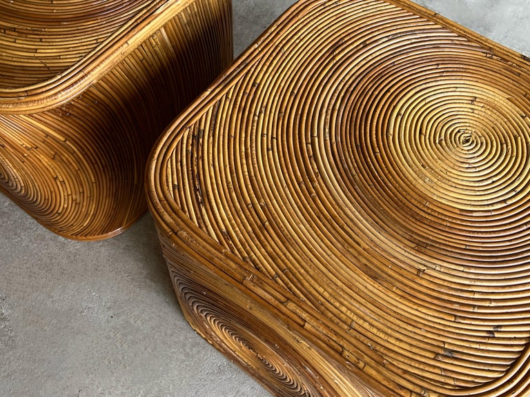 Pair of Mid Century Split Reed Tables at 1stDibs