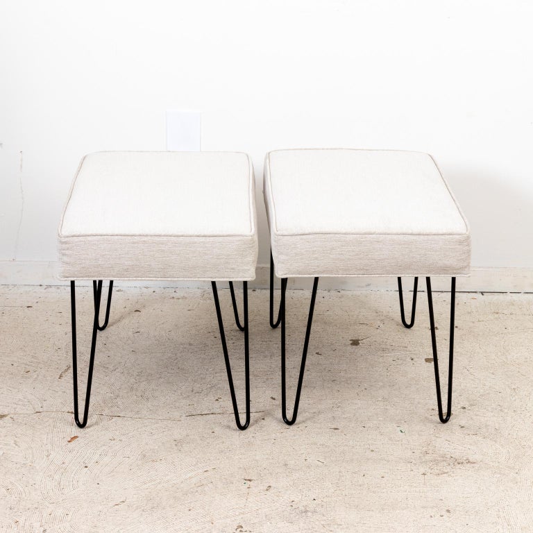 Pair of Mid-Century Style Hairpin Benches at 1stDibs