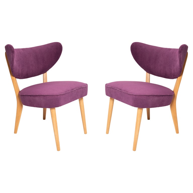 Pair of Midcentury Style Violet Velvet Club Chairs, by Vintola Studio ...