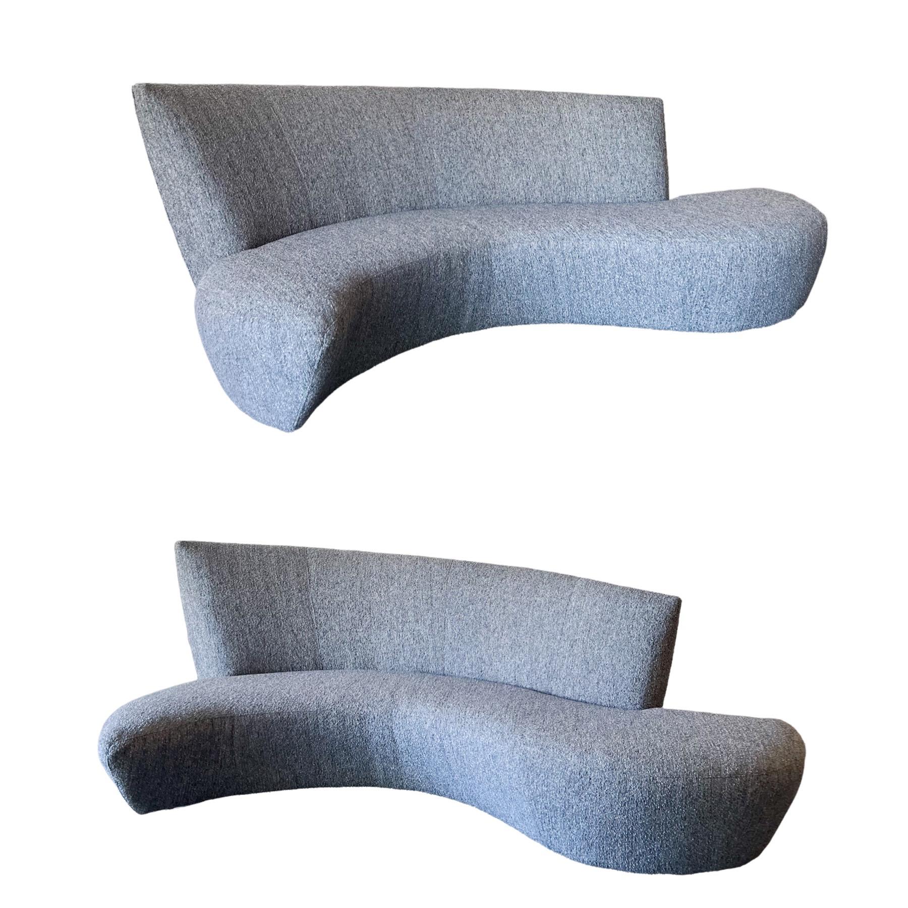 Pair of Mid-Century Style Curved Sofas at 1stDibs