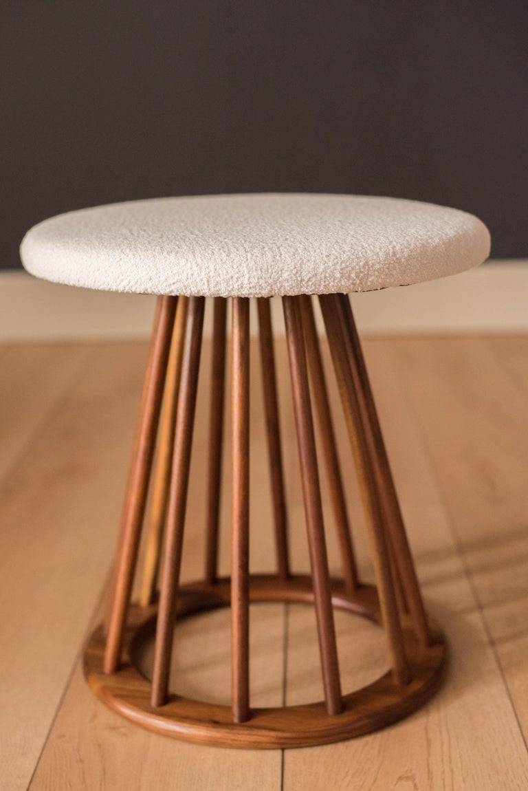 Pair of Mid Century Walnut Spindle Stools by Arthur Umanoff at 1stDibs
