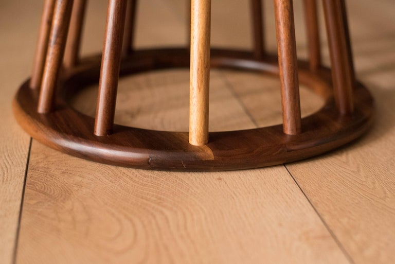 Pair of Mid Century Walnut Spindle Stools by Arthur Umanoff at 1stDibs
