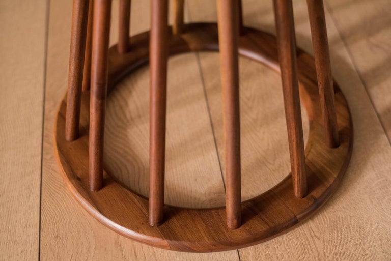 Pair of Mid Century Walnut Spindle Stools by Arthur Umanoff at 1stDibs