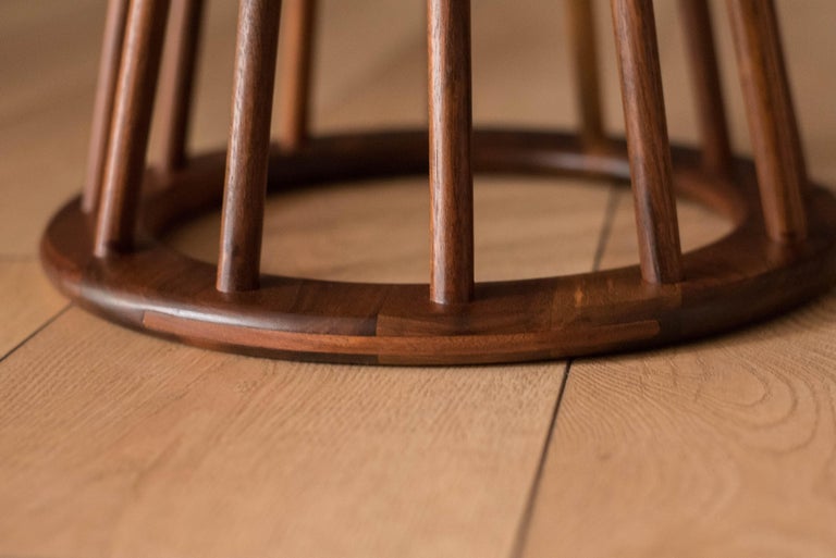 Pair of Mid Century Walnut Spindle Stools by Arthur Umanoff at 1stDibs