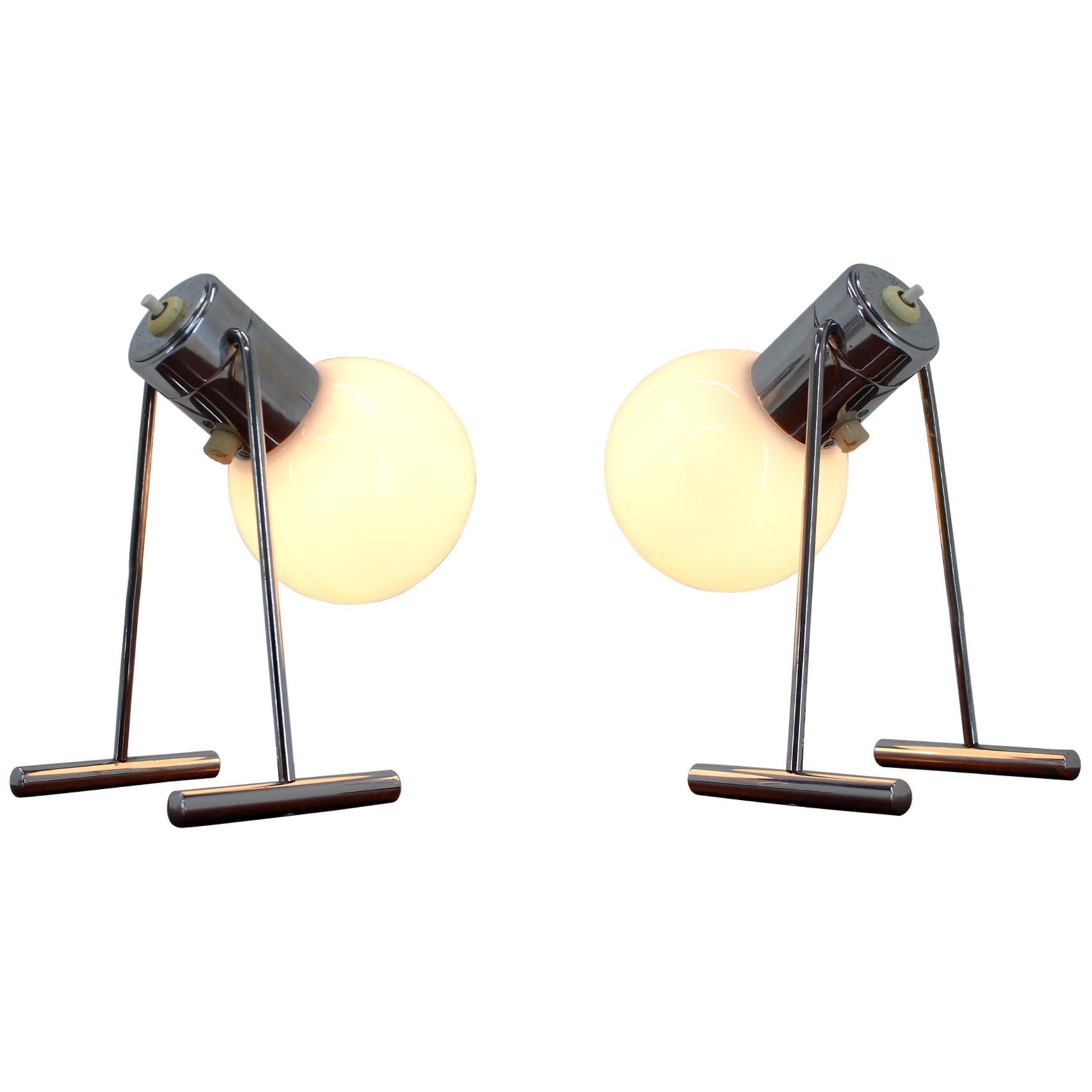 Pair of Design Glass Table Lamps, 1960s For Sale at 1stDibs