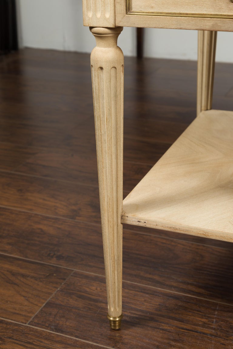 Pair of Midcentury French Bleached Walnut End Tables with Drawers and Gallery at 1stDibs | pair ...