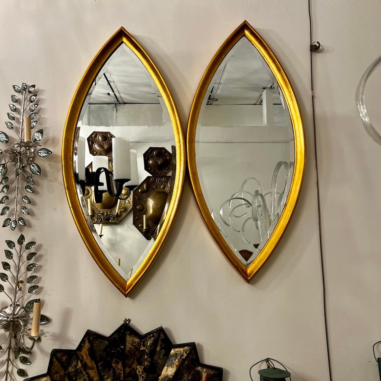 Pair of Midcentury French Giltwood Mirrors, Sold Individually For Sale ...