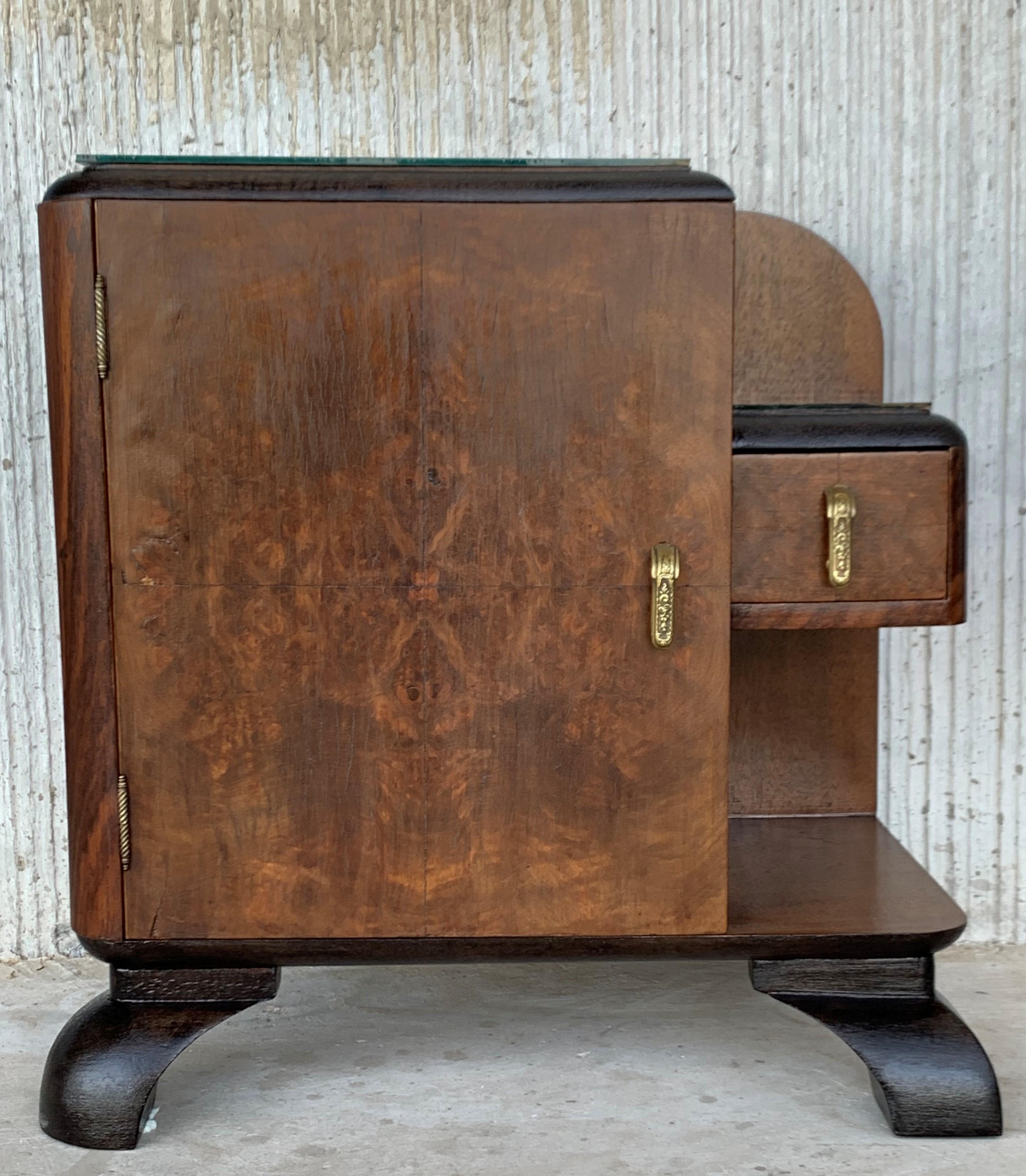 Pair of Midcentury Front Nightstands with Original Hardware and ...