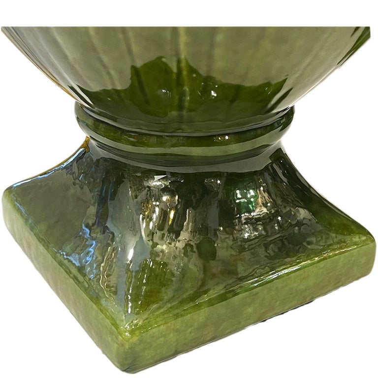 Pair of Midcentury Green Lamps For Sale at 1stDibs