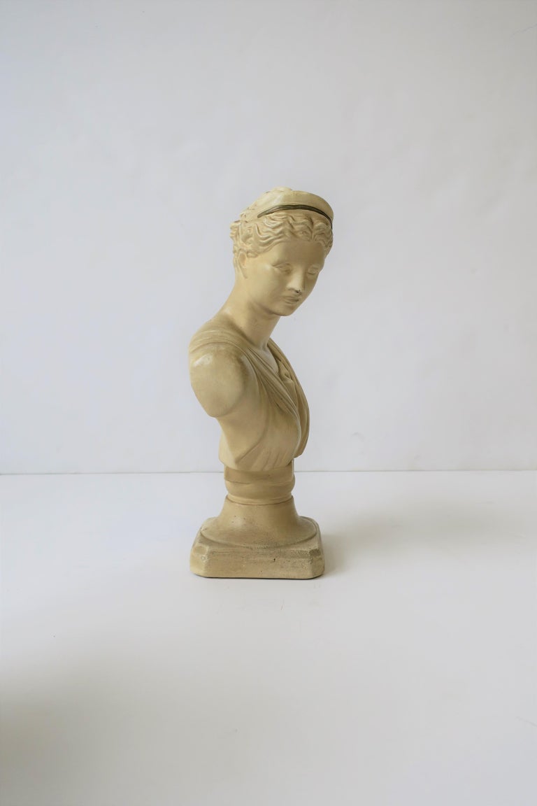 Pair of Midcentury Italian White Plaster Classic Roman Bust Sculptures ...