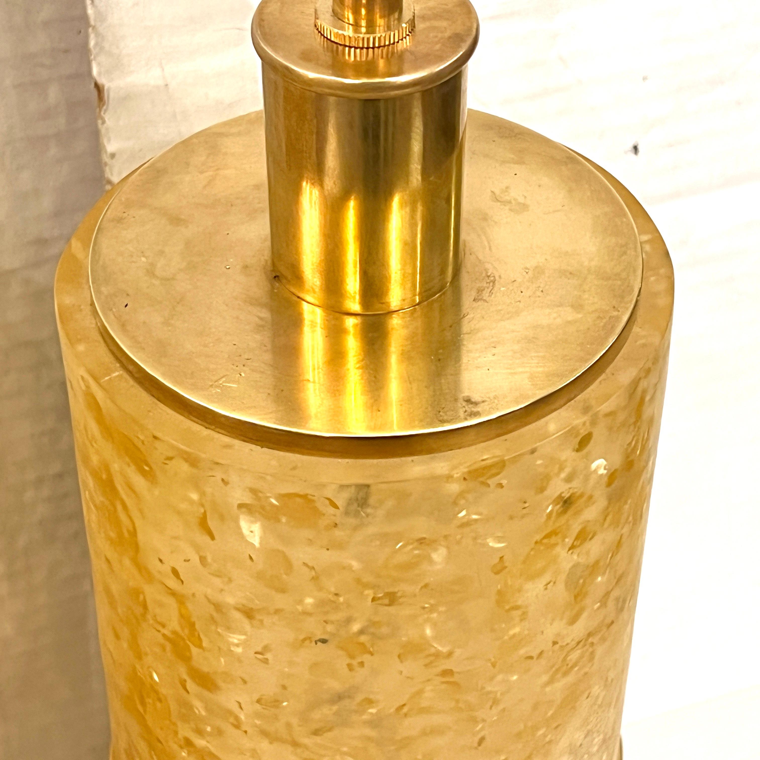 Pair of Mid-Century Ivory Resin Lamps For Sale at 1stDibs