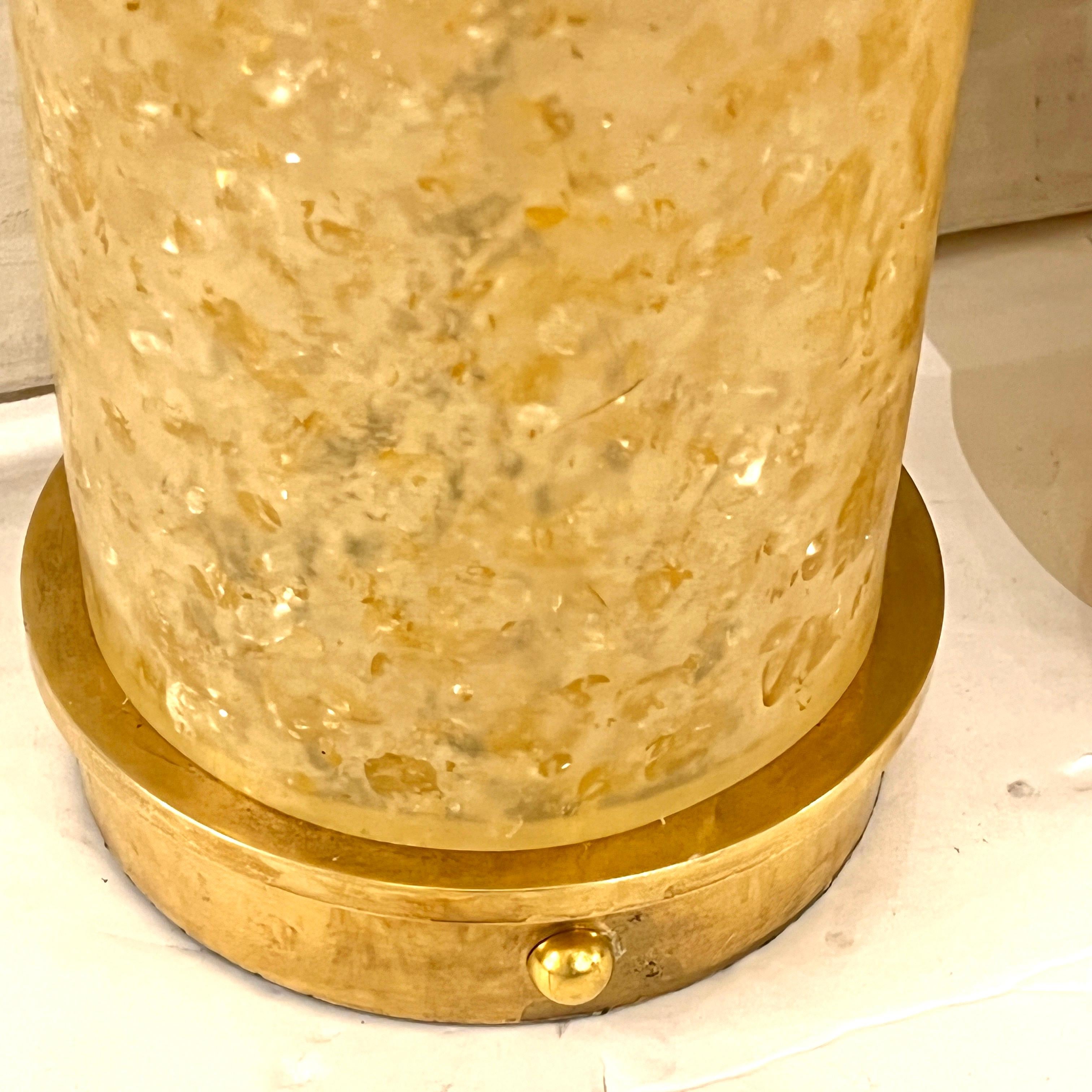 Pair of Mid-Century Ivory Resin Lamps For Sale at 1stDibs