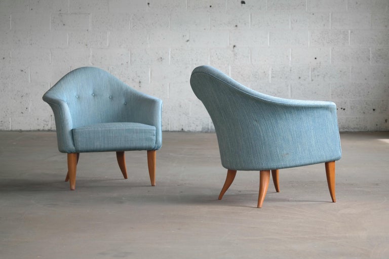 Pair of Midcentury Lounge Chairs Model "Lilla Adam" by Kerstin Horlin ...