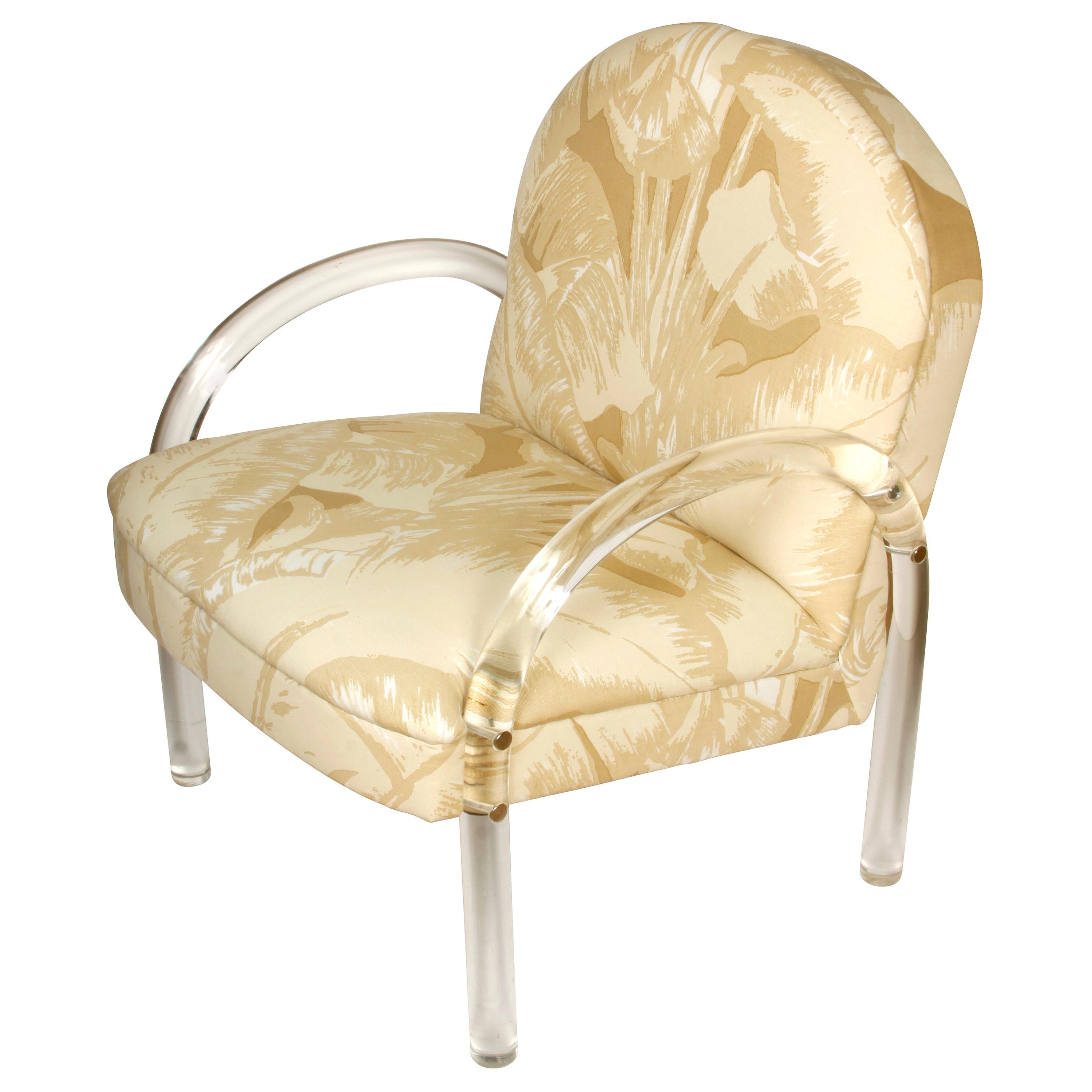 Pair of Midcentury Lucite Pace Chair in Beverly Hills Fabric For Sale ...