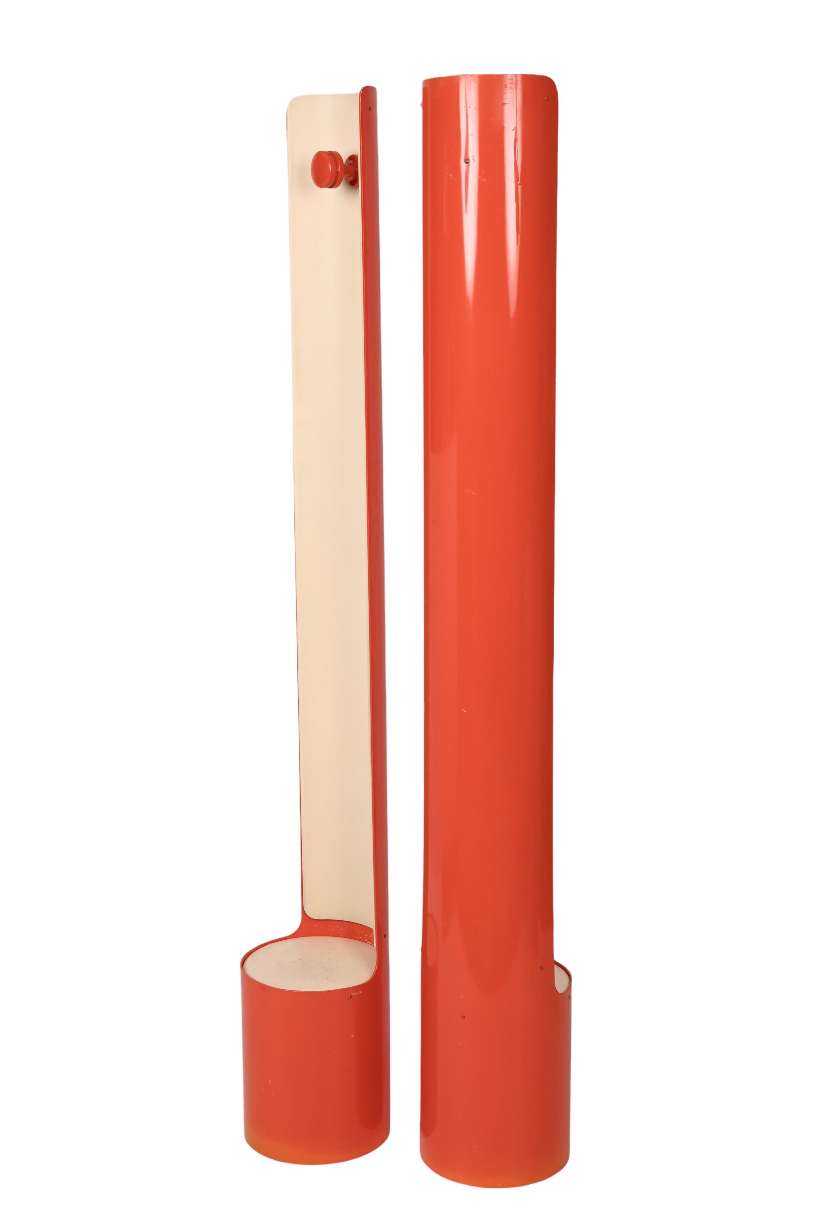 Pair of Midcentury Orange Italian Coat Rack Attributed to Carlo de ...