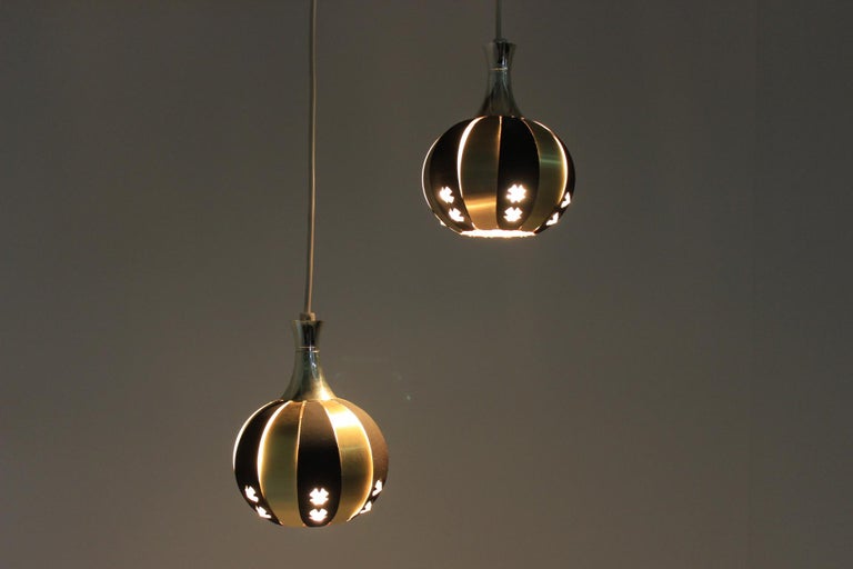 Pair of Midcentury Pendants, Verner Schou, Denmark, 1970s For Sale at ...