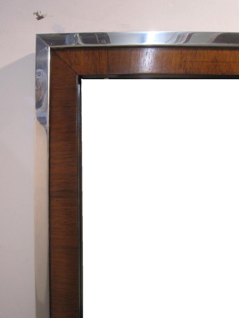 Pair of Midcentury Rosewood and Chrome Mirrors by Widdicomb Co / John ...