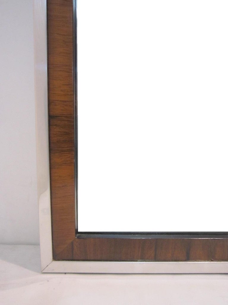 Pair of Midcentury Rosewood and Chrome Mirrors by Widdicomb Co / John ...