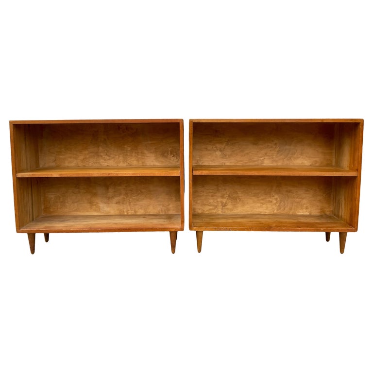 Pair of Midcentury Single Narrow Bookcases Blonde Style of Paul McCobb ...