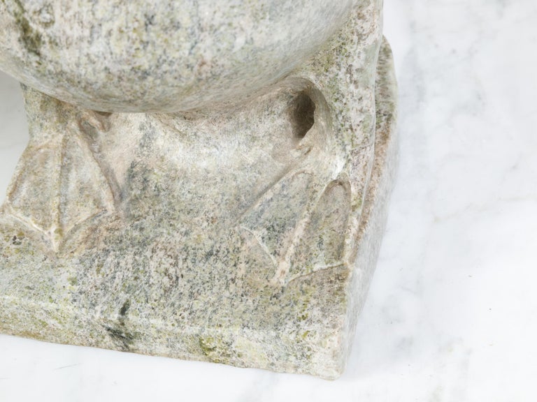 Pair of Midcentury Stone Duck Sculptures with Low-Relief Carved ...