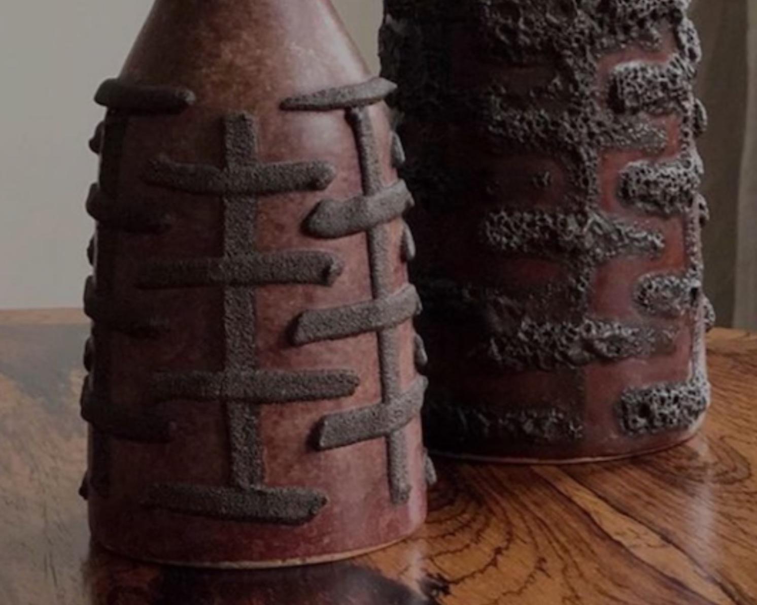 Pair of Midcentury Studio Vases For Sale at 1stDibs