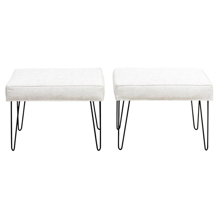 Pair of Midcentury Style Hair Pin Benches For Sale at 1stDibs
