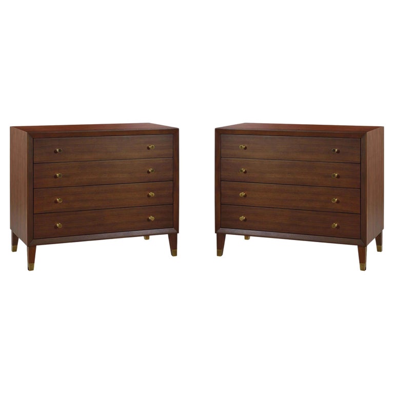 Pair of Midcentury Style Walnut Dressers For Sale at 1stDibs