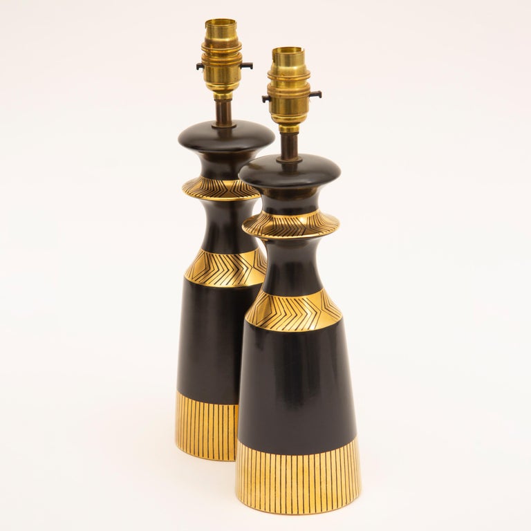 Pair of Midcentury Table Lamps by Crown Devon Memphis Range For Sale at ...