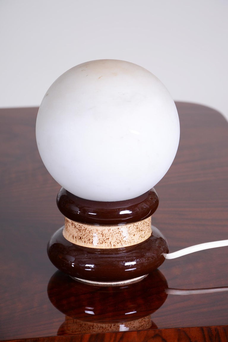 Pair of Midcentury Table Lamps, Ceramics, Opal Glass, Functional ...