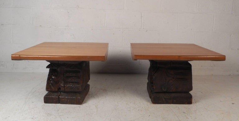 Pair of Midcentury TOTEM End Tables by Witco For Sale at 1stDibs