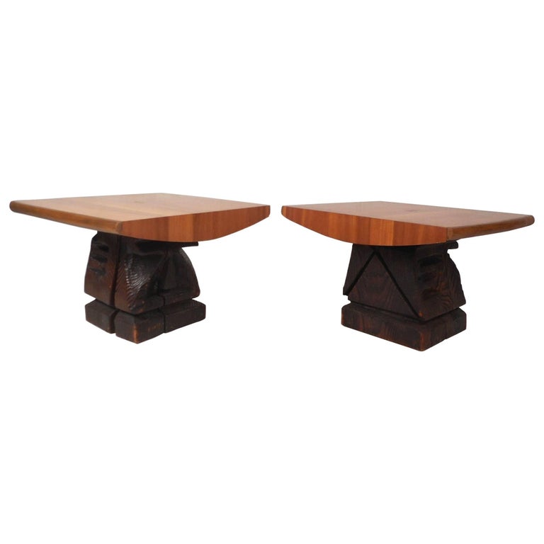 Pair of Midcentury TOTEM End Tables by Witco For Sale at 1stDibs