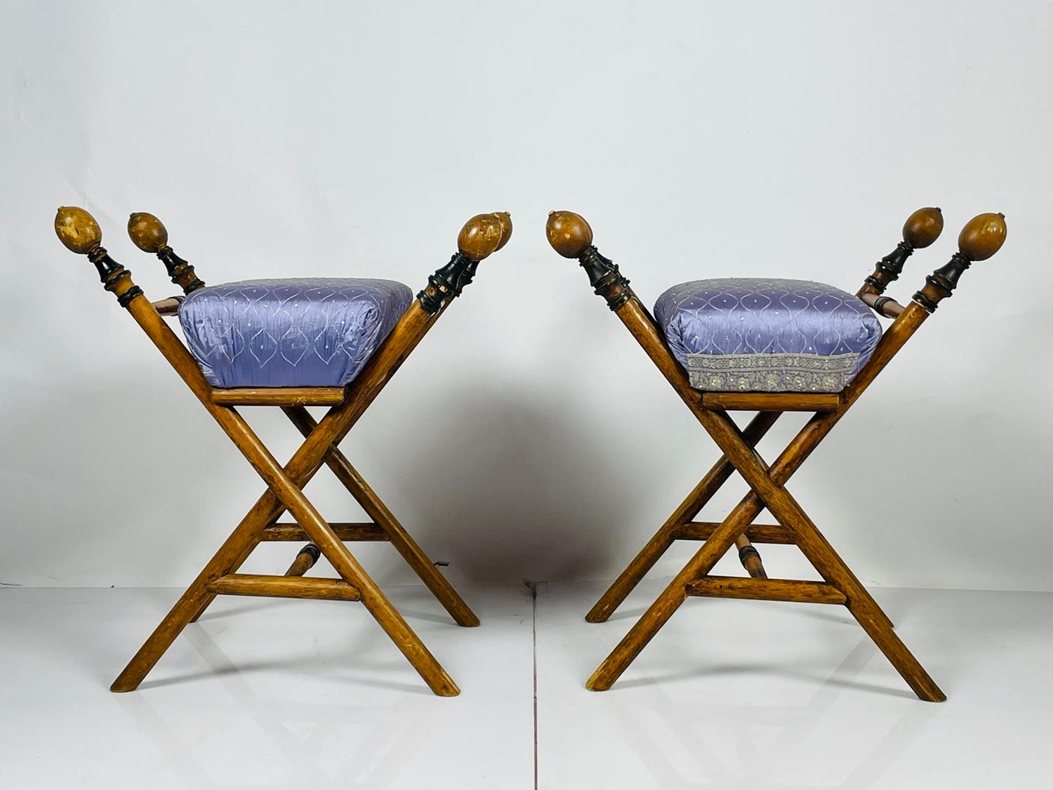 Pair of Middle Eastern Style Stools/Benches For Sale at 1stDibs