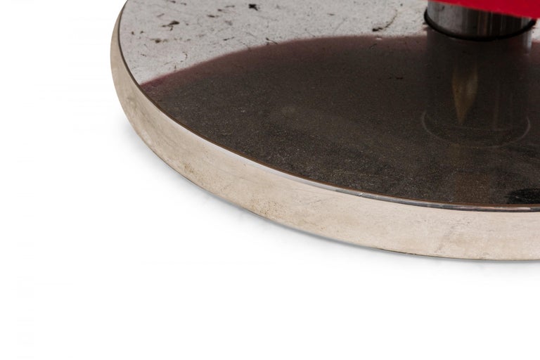 Pair of Milo Baughman Bright Red Upholstered Swivel / Tilt Tub ...