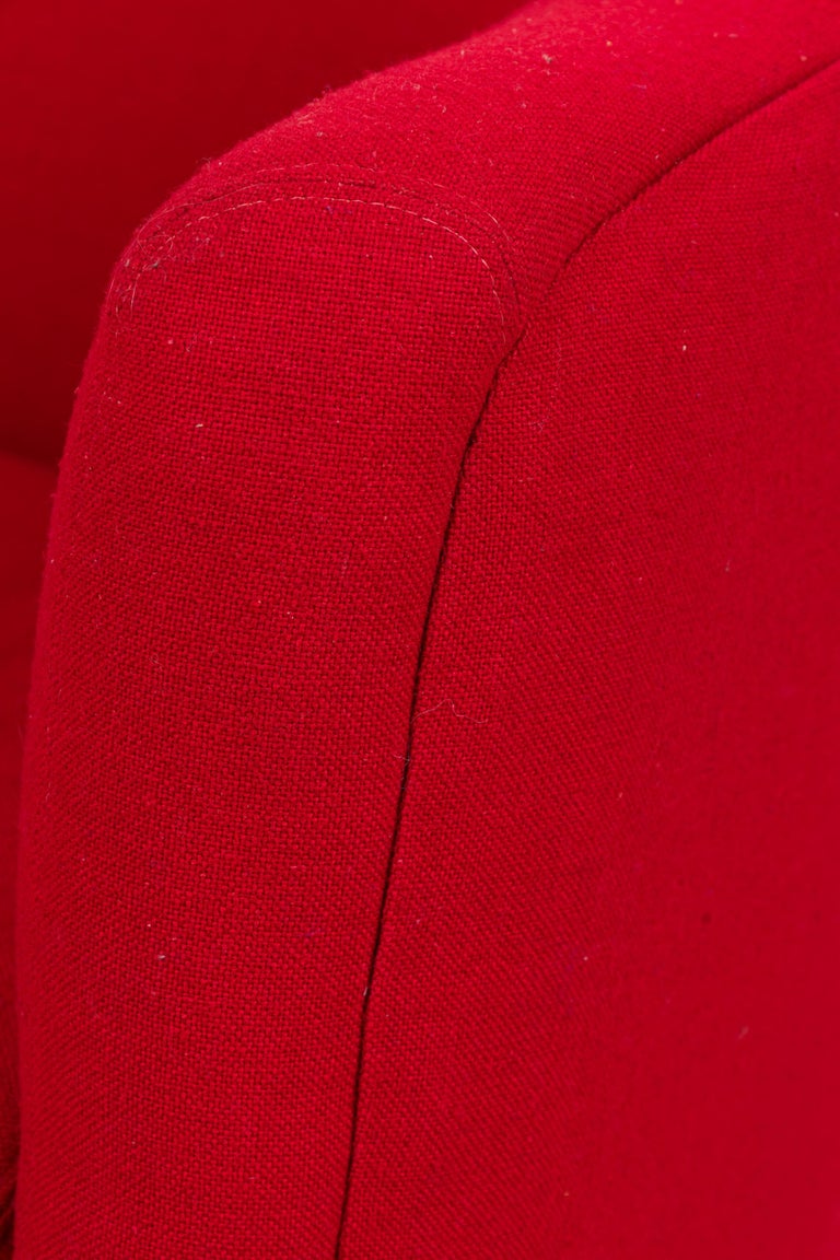 Pair of Milo Baughman Bright Red Upholstered Swivel / Tilt Tub ...