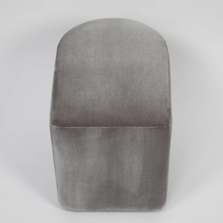 Pair of Milo Baughman D-Shaped Stools on Casters, 1983 at 1stDibs