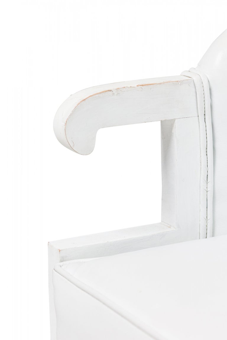 Pair of Milo Baughman Mid-Century Modern High Back White Wing Armchairs ...