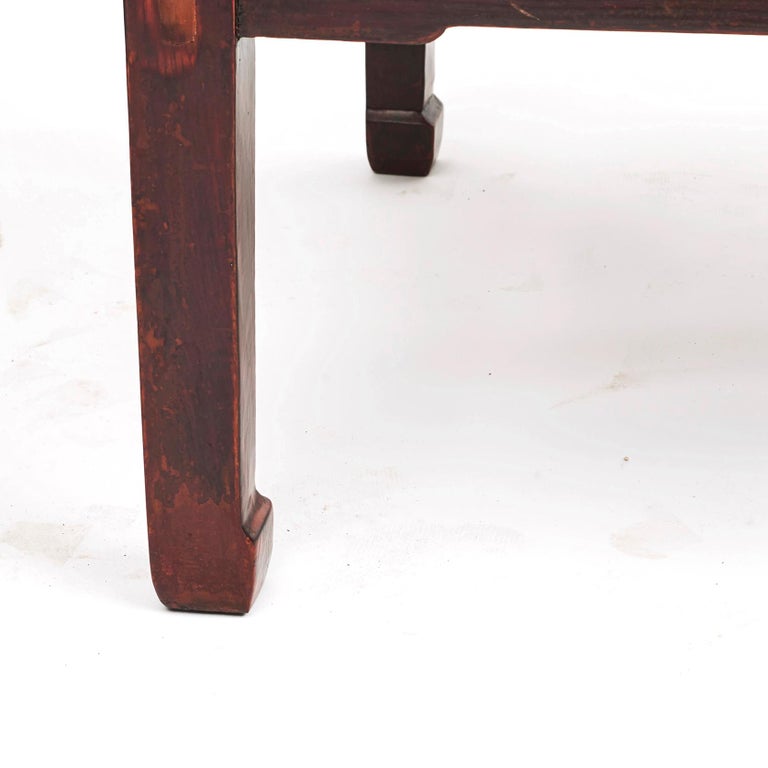 Pair of Ming Style Red Lacquer Side Tables For Sale at 1stDibs