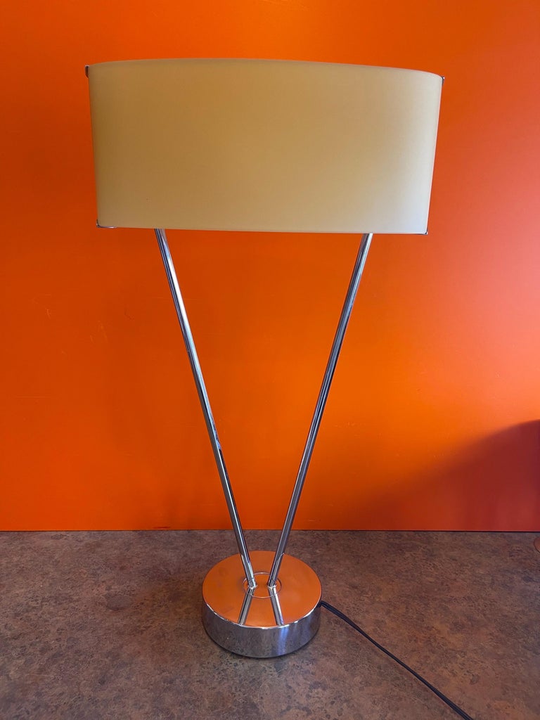 Pair of Minimalist "Vittoria" Chrome Table Lamps by Leucos For Sale at ...