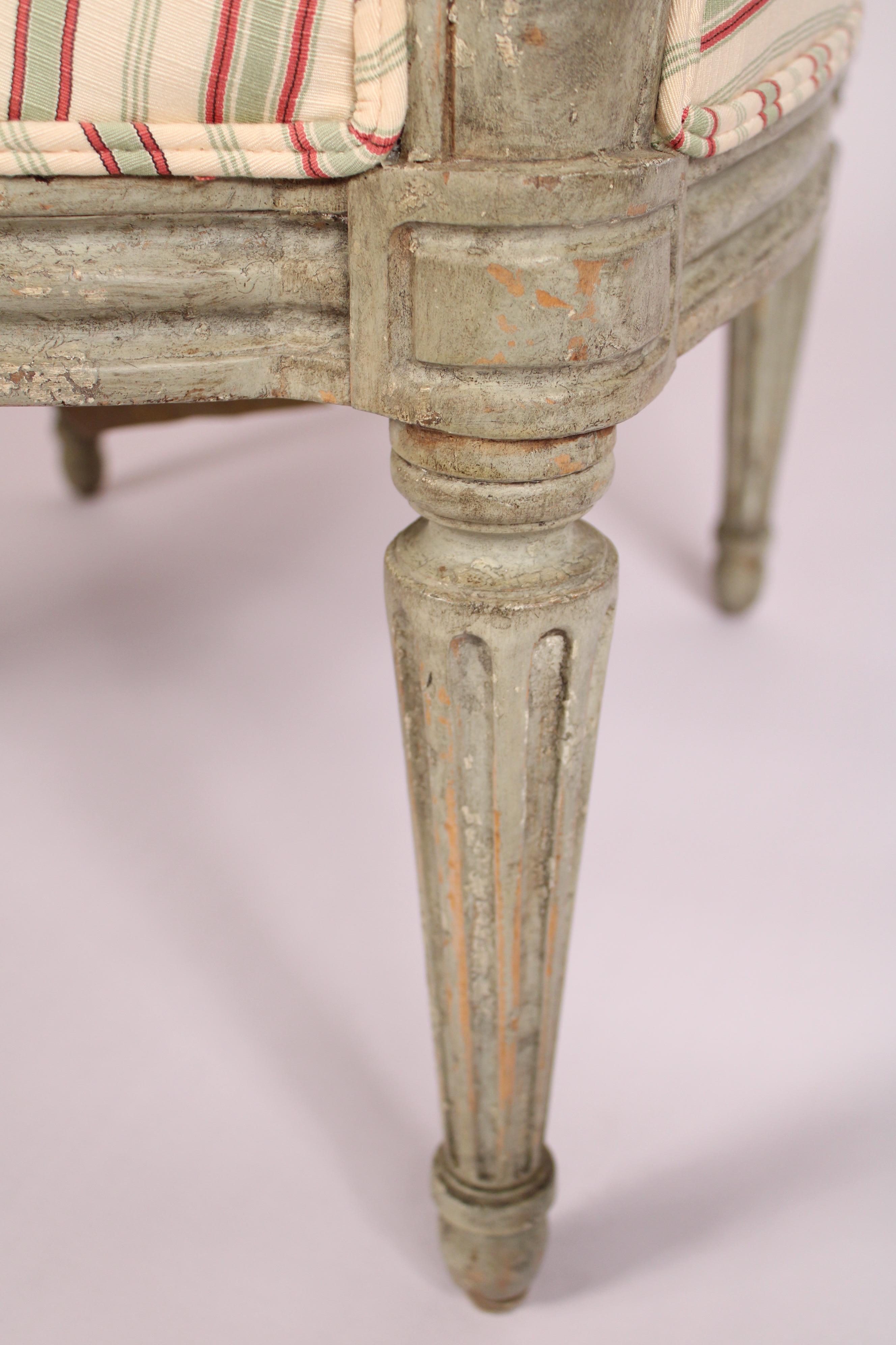 Pair of Minton Spidel Louis XVI Style Grisaille Painted Armchairs For ...