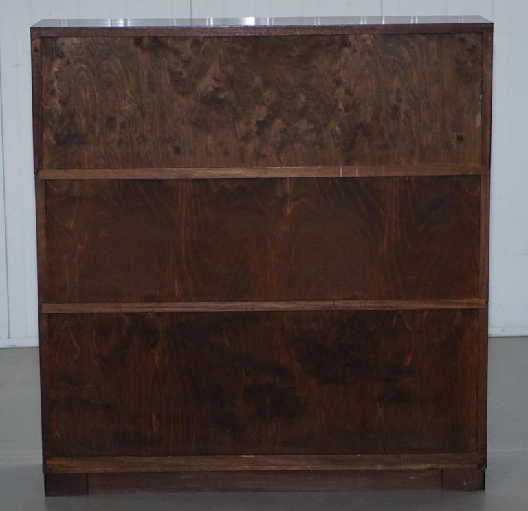 Pair of Minty Oxford Modular Stacking Mahogany Library Bookcases Glass ...