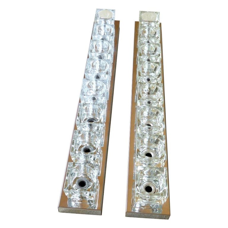 Pair of Mirage Ice Cube Sconces by Gaetano Sciolari for Lightolier For ...