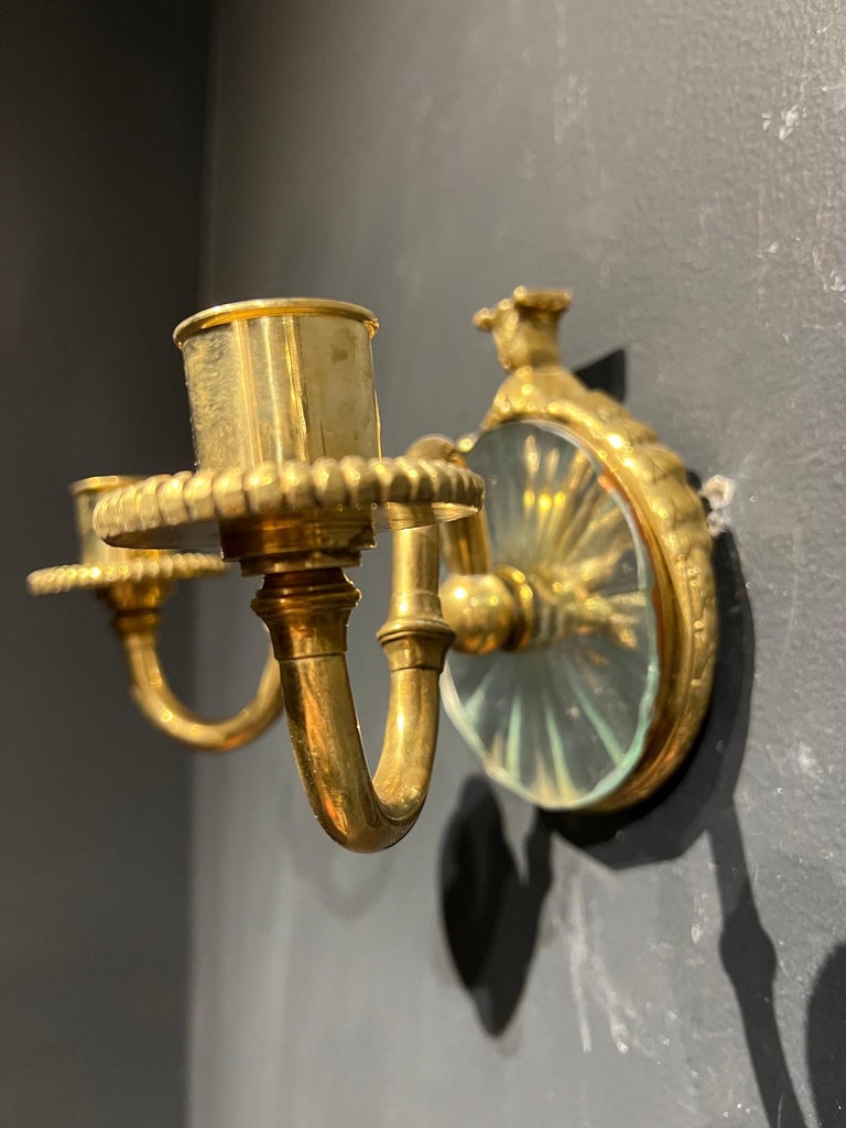 Pair of Mirrored Backplate Sconces, Circa 1920s For Sale at 1stDibs