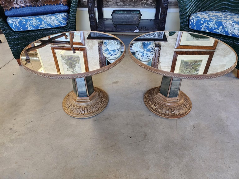 Mirrored Tables A Pair For Sale at 1stDibs
