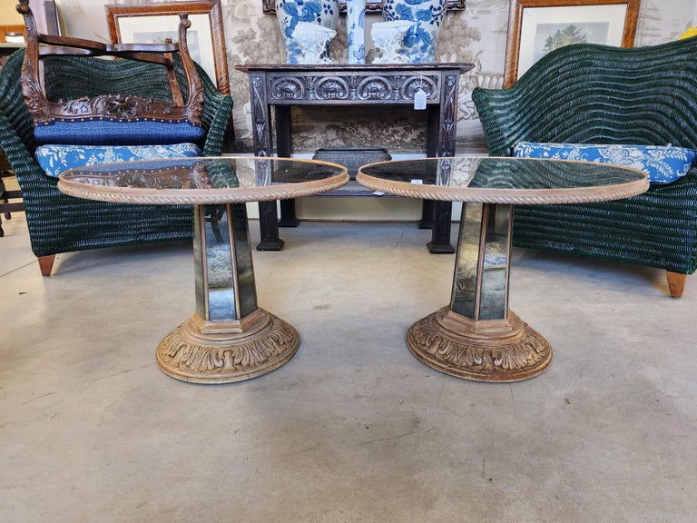 Mirrored Tables A Pair For Sale at 1stDibs