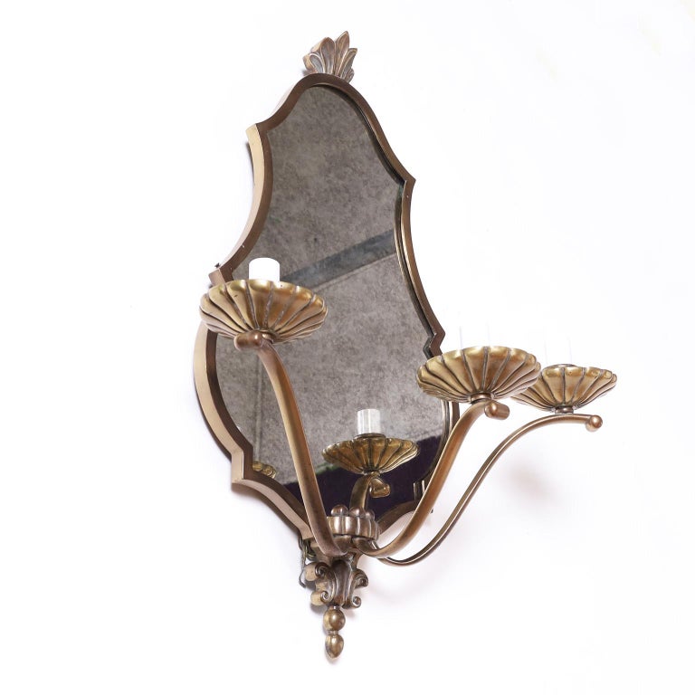 Pair of Mirrored Wall Sconces For Sale at 1stDibs