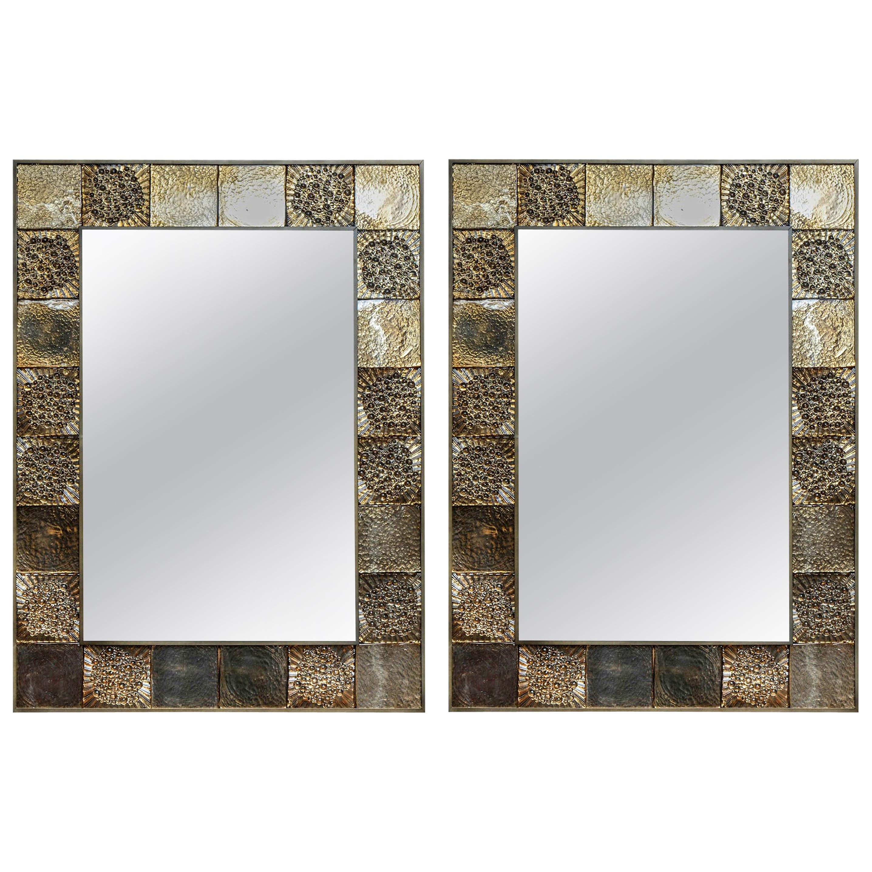Pair Of Hexagonal 50's Mirrors at 1stDibs
