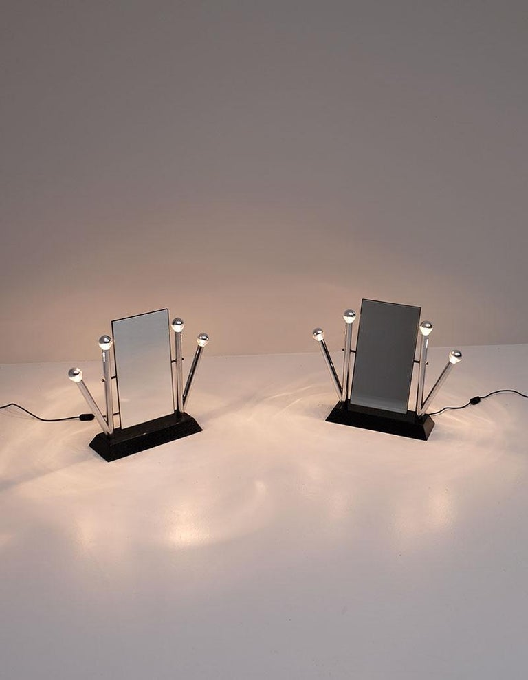 Pair of Mirrors / Table Lamps Designed by Anna Anselmi for Bieffeplast ...