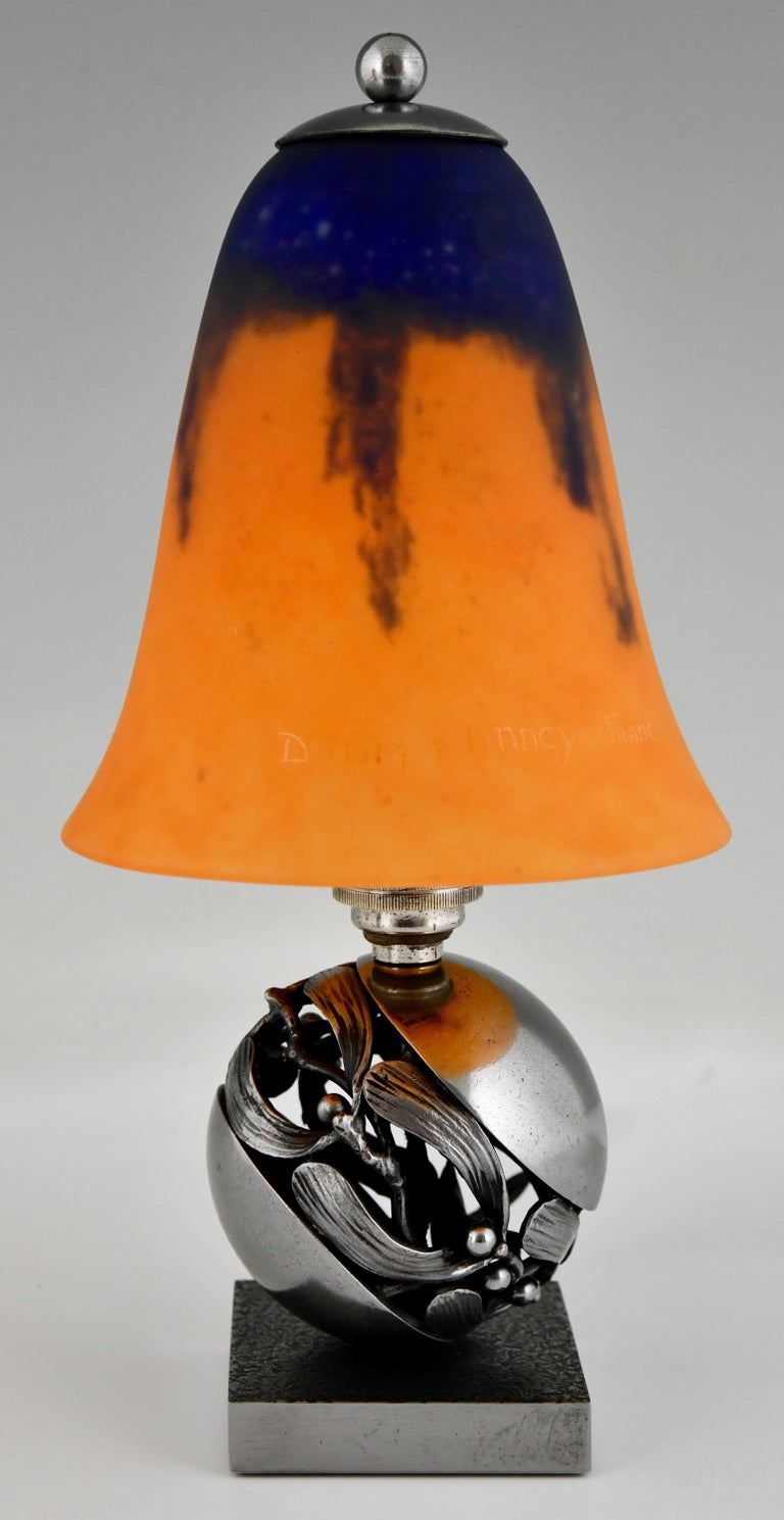 Pair of Mistletoe Boule de Gui Art Deco table lamps Edgar Brandt and ...